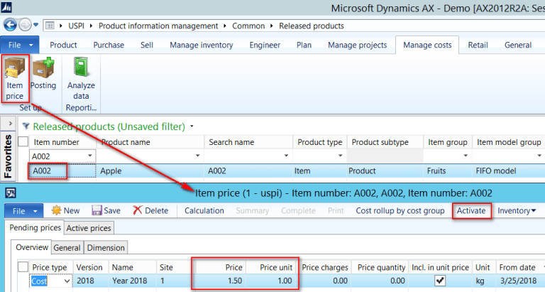 How to set up standard costing in AX 2012. Steps to follow for direct ...