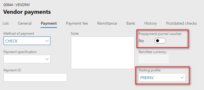 Advance payment to vendor in Dynamics 365 for Finance and Operations ...